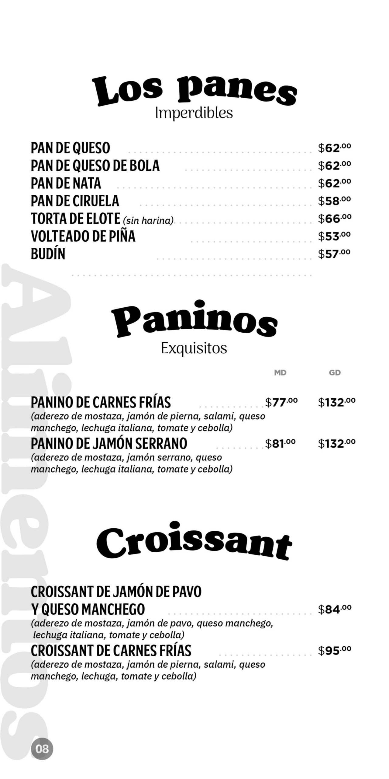 Menú Centro – Café La Cabaña